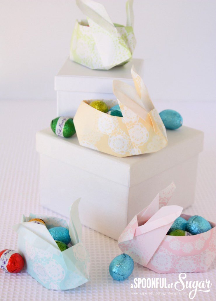 Origami Bunny Baskets - A Spoonful of Sugar