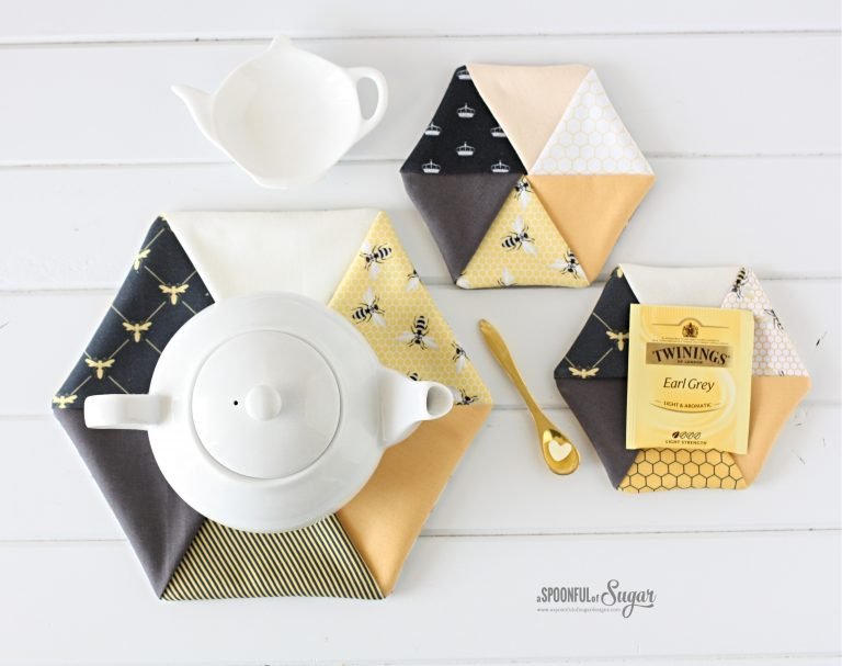 Easy Hexagon Trivet and Coasters - A Spoonful of Sugar