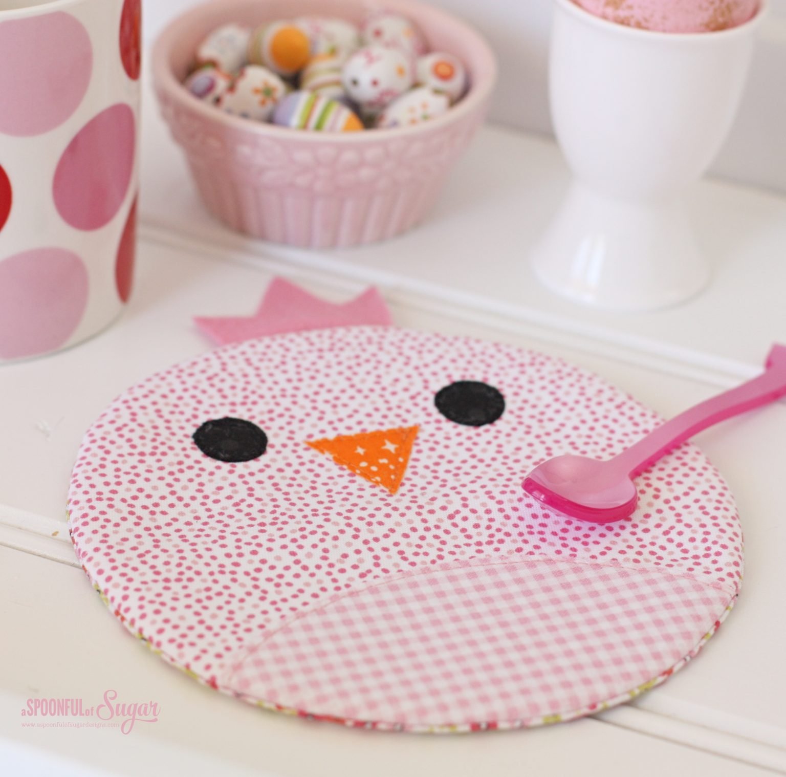 Chick Mug Rug - A Spoonful of Sugar