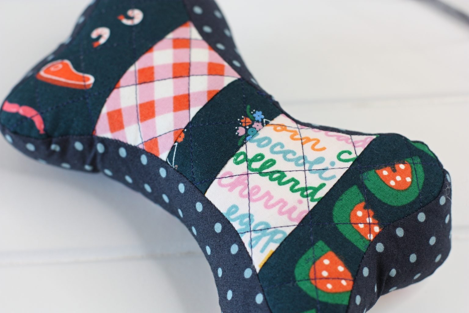 Patchwork Dog Bone Toy - A Spoonful of Sugar