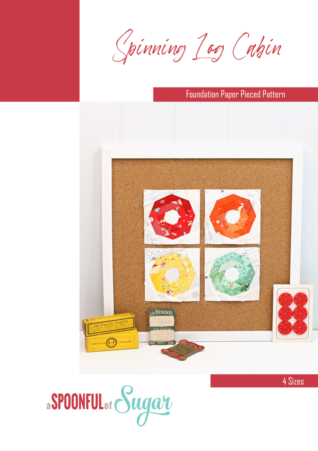 Spinning Log Cabin Quilt Block - A Spoonful of Sugar