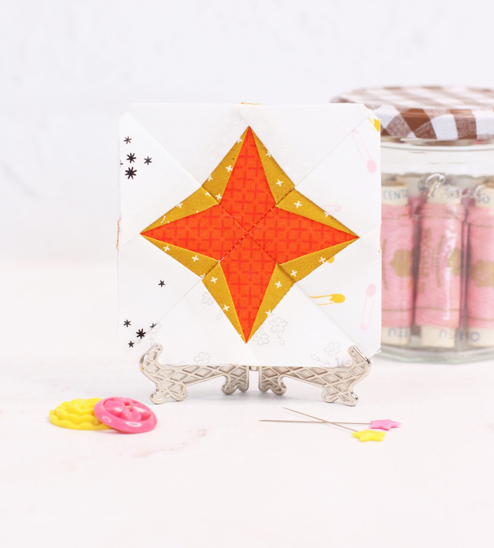 Sunset Star Quilt Block - A Spoonful of Sugar