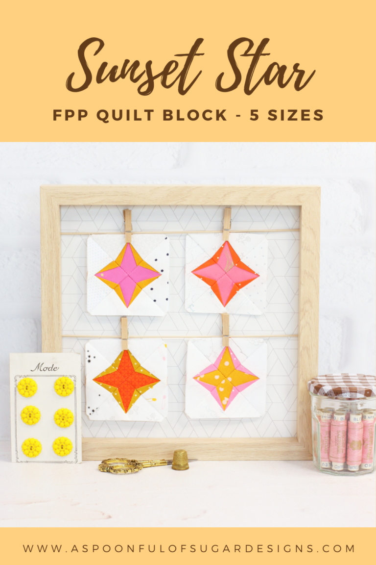 Sunset Star Quilt Block - A Spoonful of Sugar